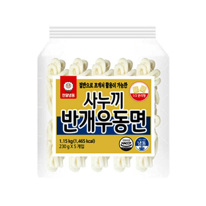 [차별화상회] 천일 냉동 사누끼우동 반개면 1.15kg/EA